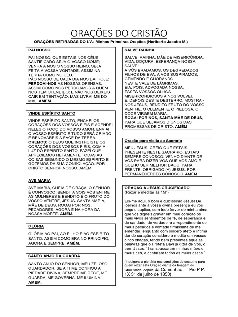Orações Do Cristão | PDF | Oração | Eucaristia