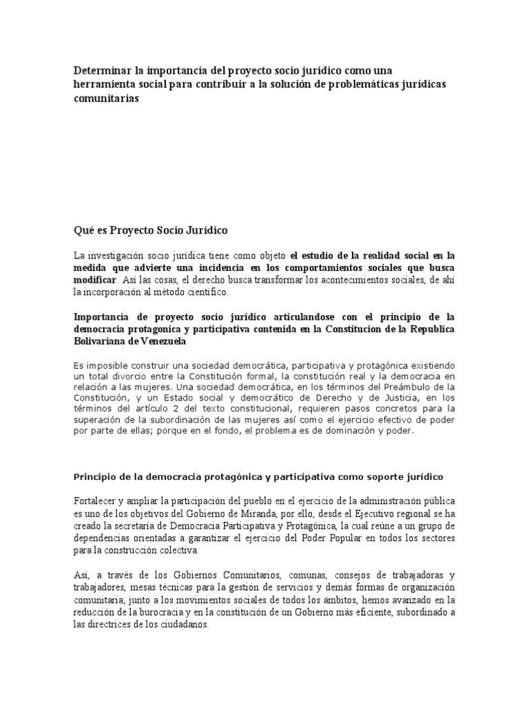 Proyecto Socio Juridico | PDF | Estadísticas | Sicología Proyecto Socio Juridico | PDF | Estadísticas | Sicología