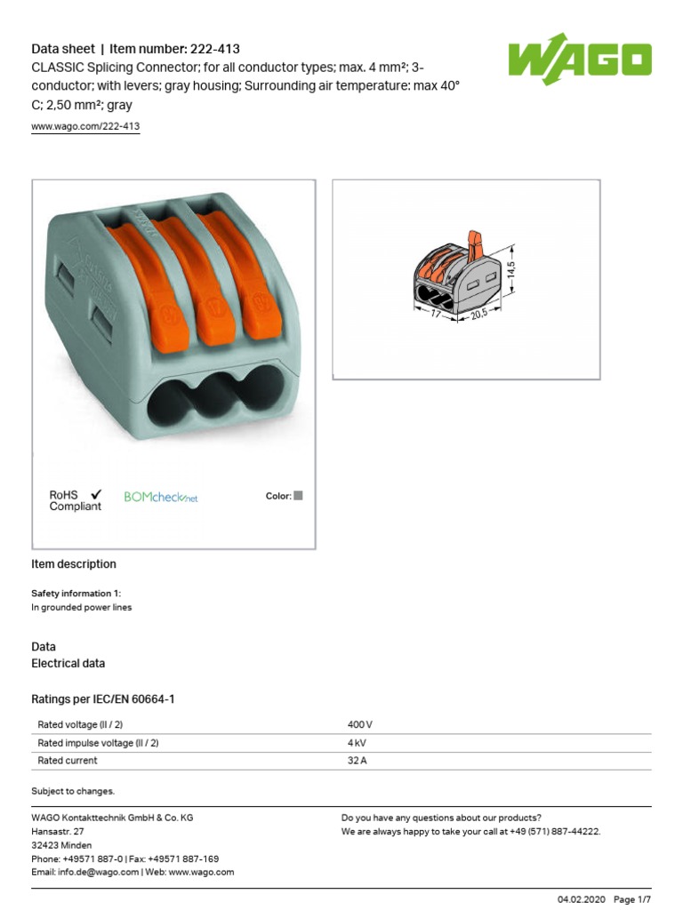 Data - Sheet For 3 Wires Connector | PDF | Electrical Connector ...