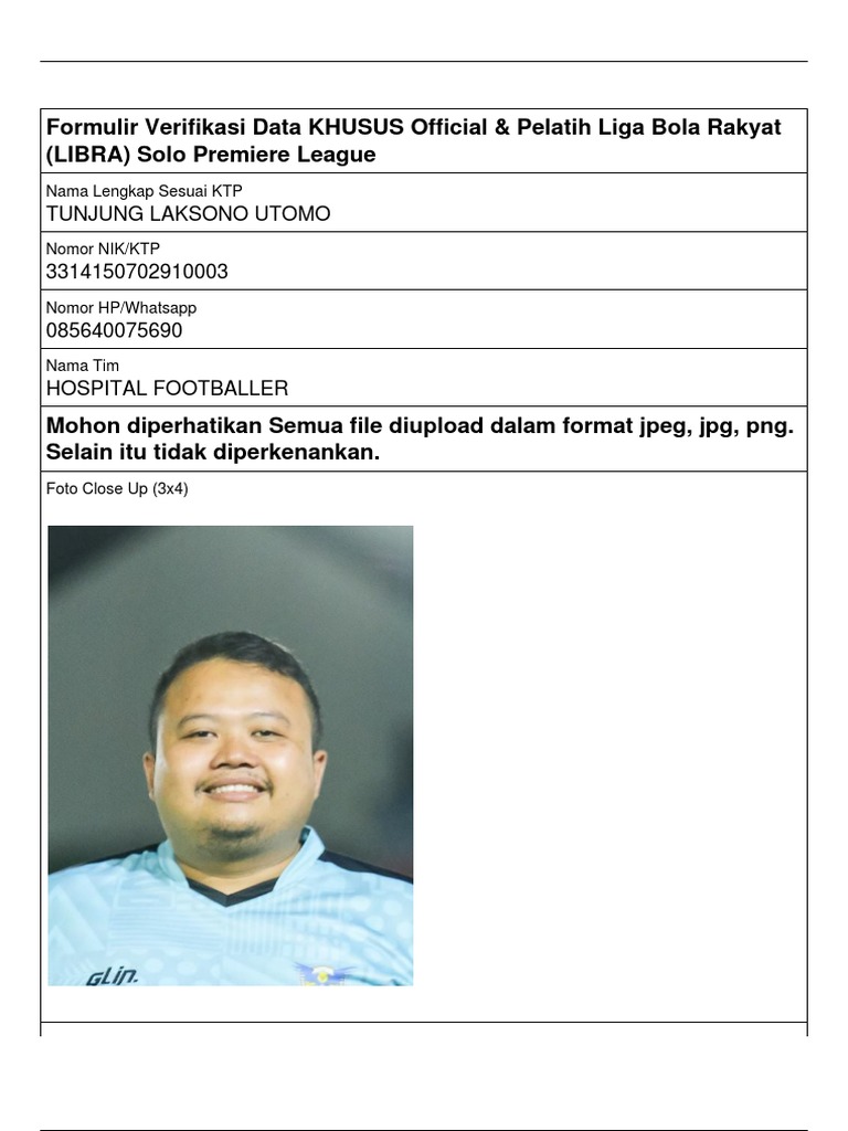 Verifikasi Data Official Solo Premiere League - LIBRA 2023-06!08!224336 | PDF
