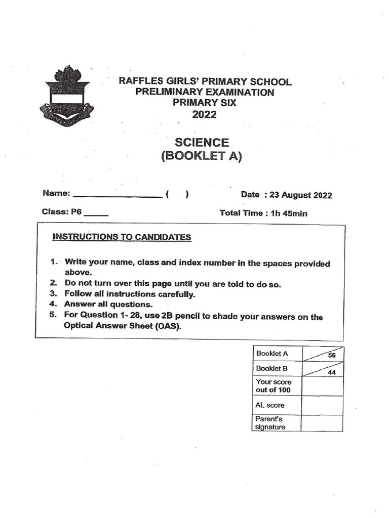 P6 Science Prelim 2022 Raffles Exam Papers | PDF | Heat | Continuum ...