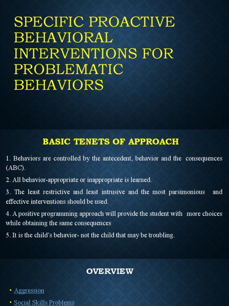 Specific Proactive Behavioral Interventions | PDF | Reinforcement ...