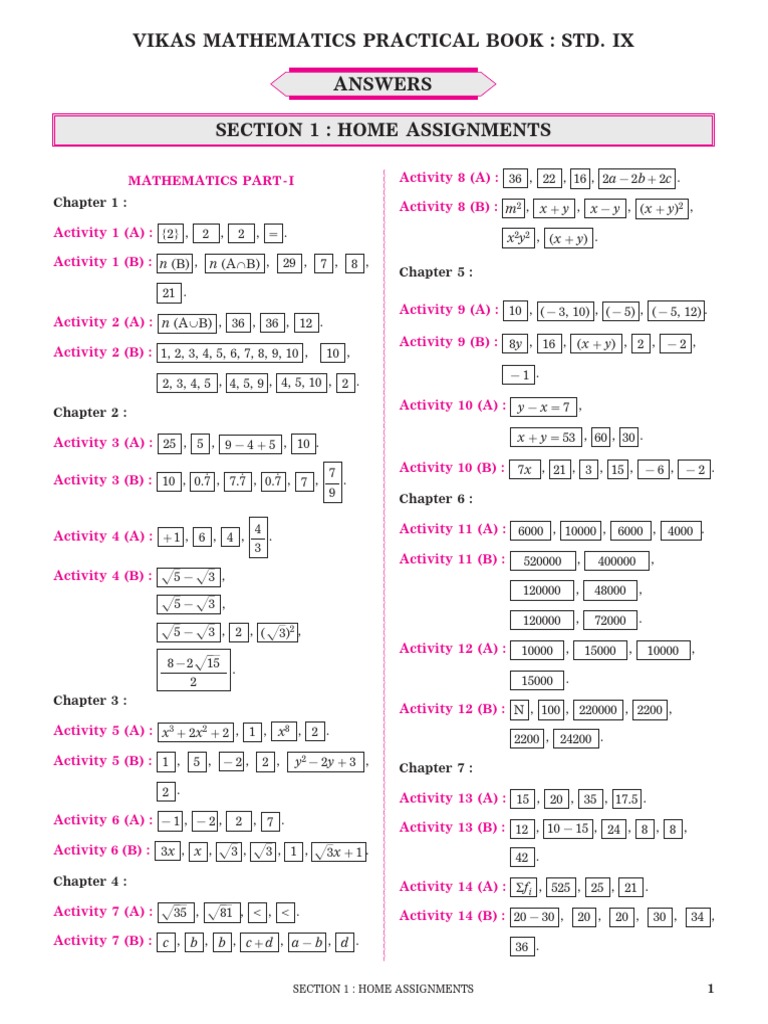 Std IX Math Practical Answers | PDF | Triangle | Area