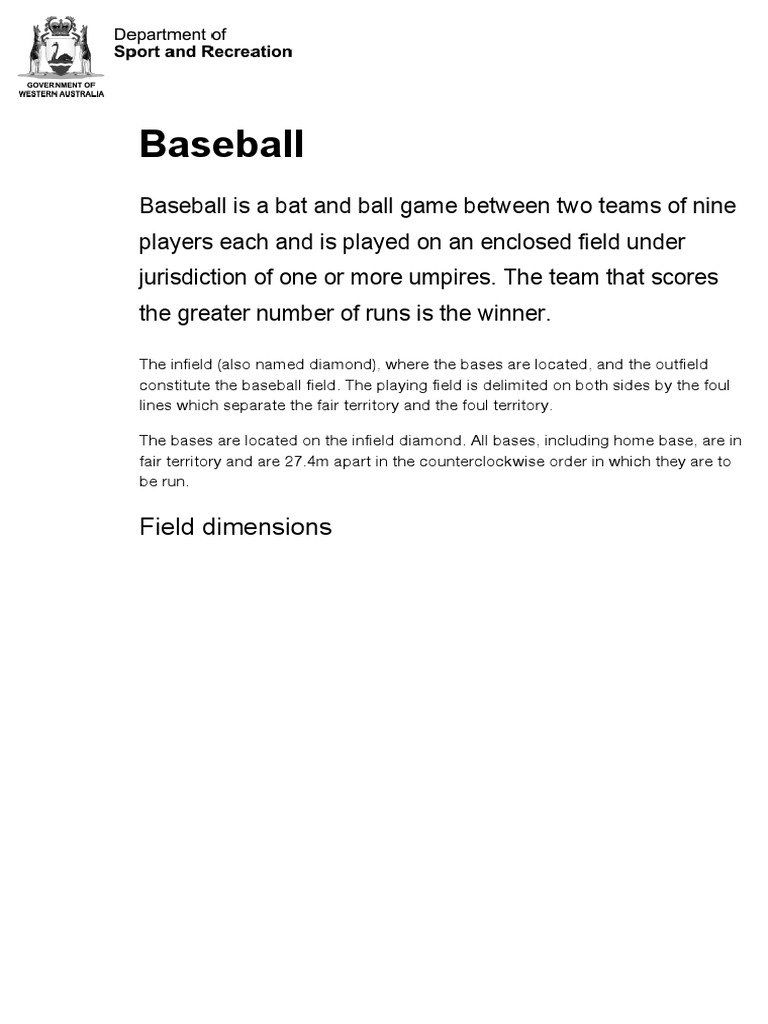 Australia Baseball | PDF | Baseball Field | Athletic Sports