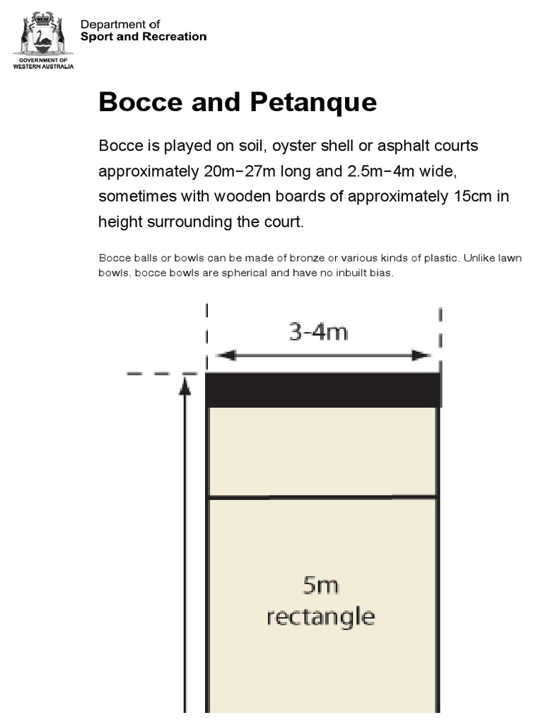 Bocce and Petanque Rules Guide | PDF | Throwing | Sports