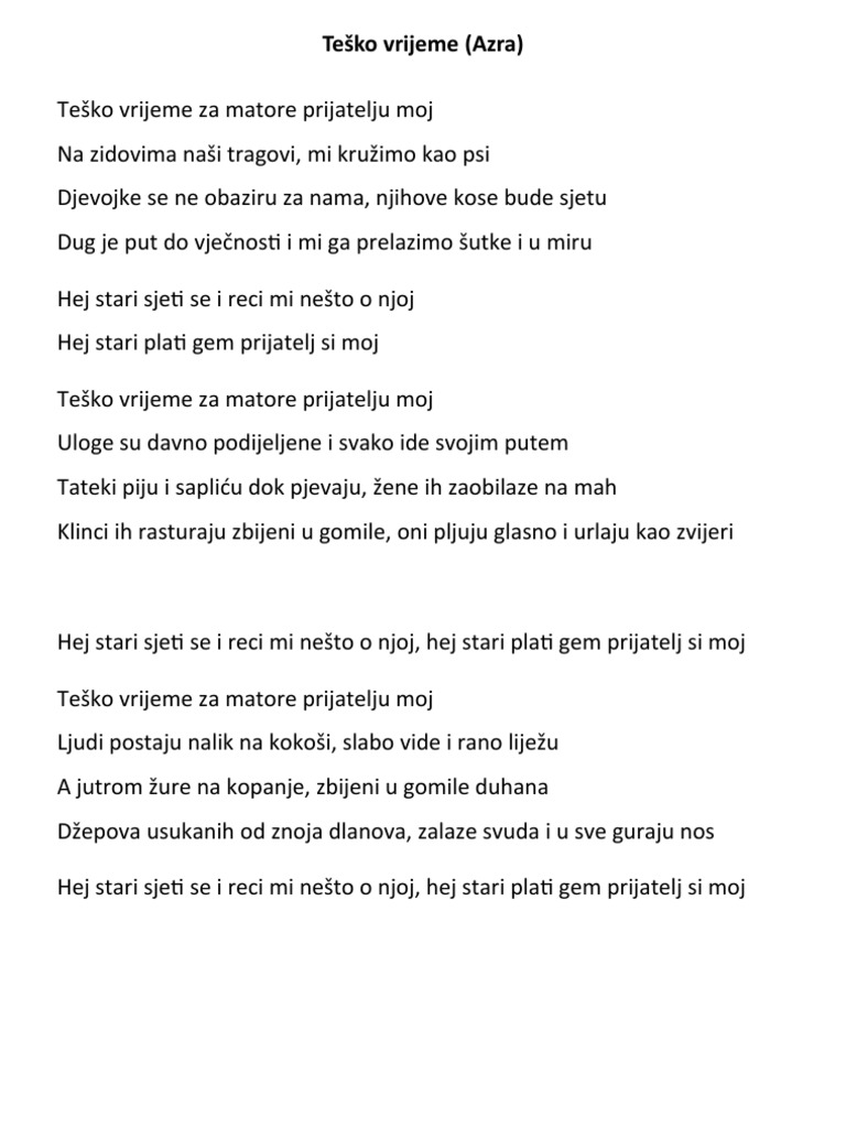 Teško Vrijeme | PDF