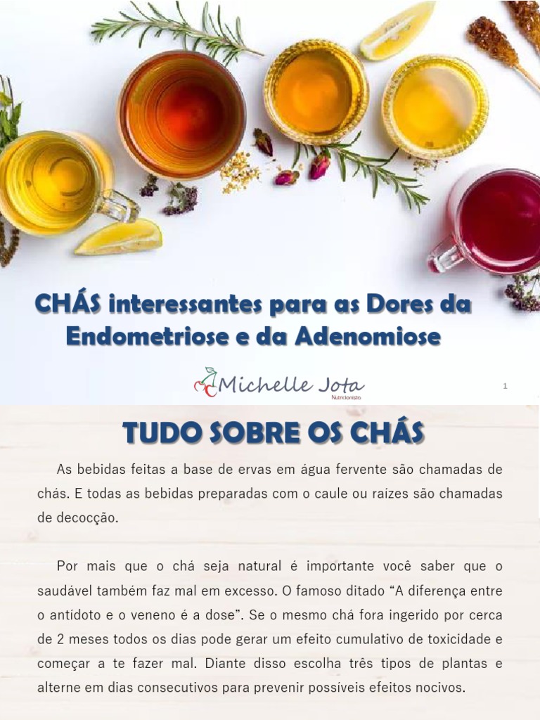 Chás Para Dor Da Endometriose Rev Endometriose 3 Pdf Chá