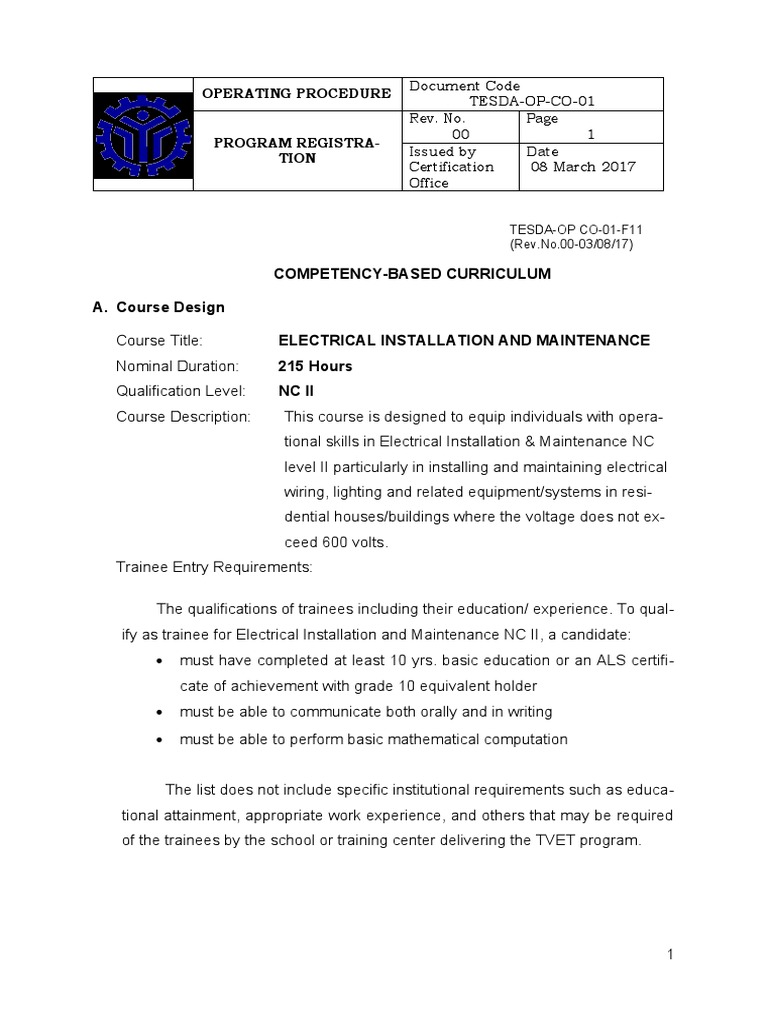 Eim NC Ii | PDF | Electrical Wiring | Distance Education