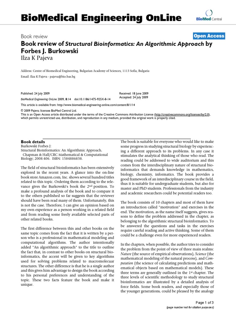 Burkowski Forbes J Structural Bioinformatics An Al | PDF | Sequence Alignment | Bioinformatics