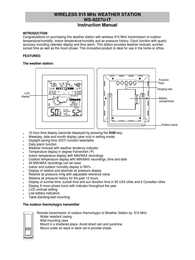 Manuel Station Meteo | PDF | Weather | Humidity