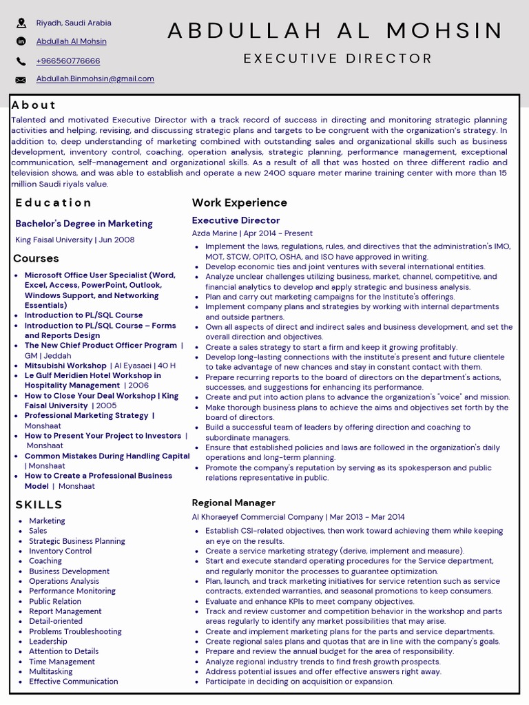Abdullah Al Mohsin - Executive Director 2 | PDF | Marketing | Marketing ...