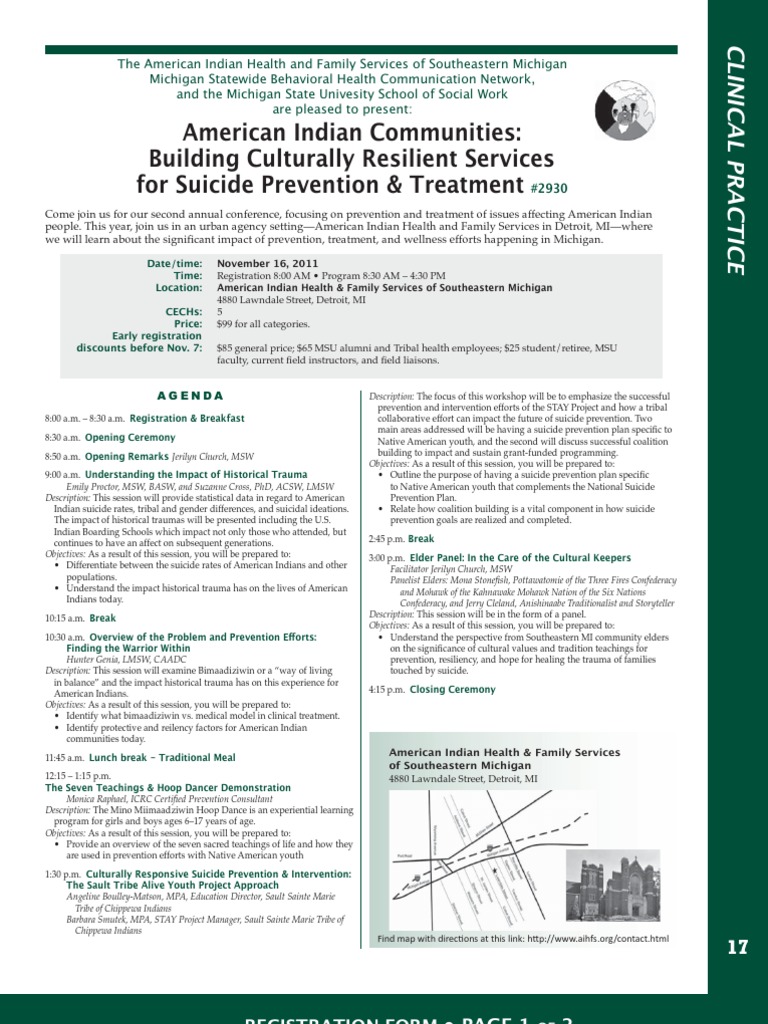 11-16-11 Native American Suicide Prevention Conference Reg Info | PDF ...