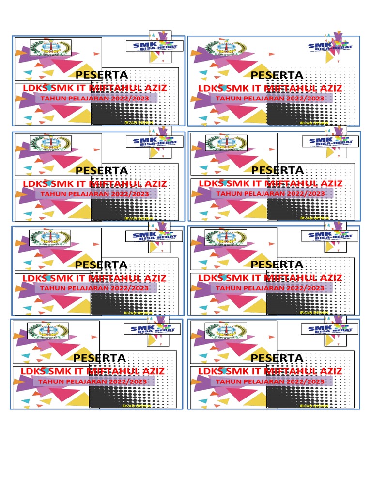 ID Card dan Name Tag LDKS 2022/2023 | PDF | Seni | Teknologi & Rekayasa