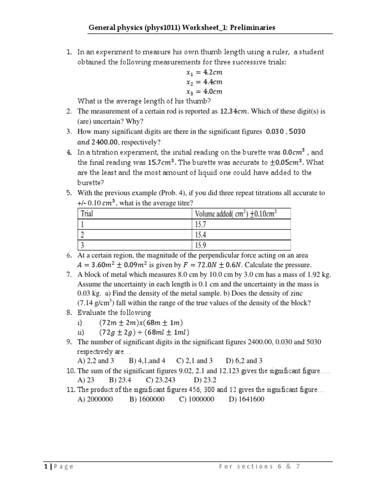 GP Worksheet 1 | PDF | Euclidean Vector | Applied And Interdisciplinary Physics