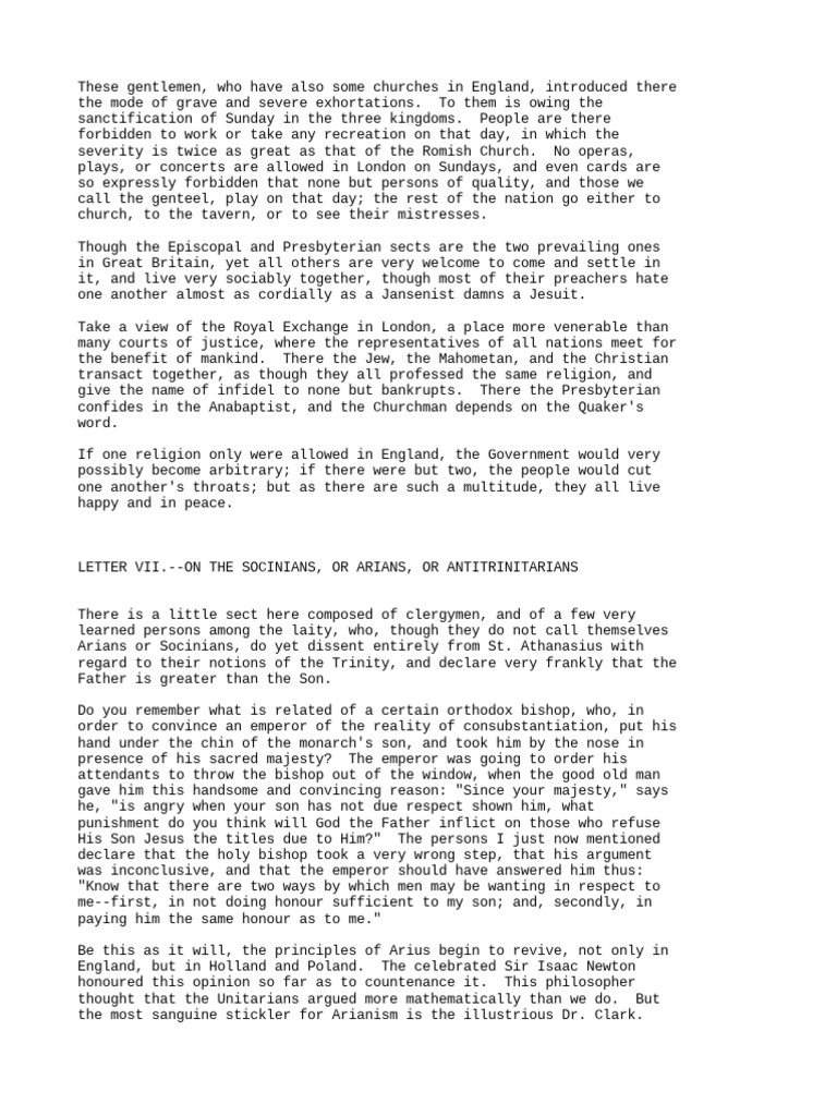 Voltaire - Letters On England - X | PDF | Soul | Magna Carta
