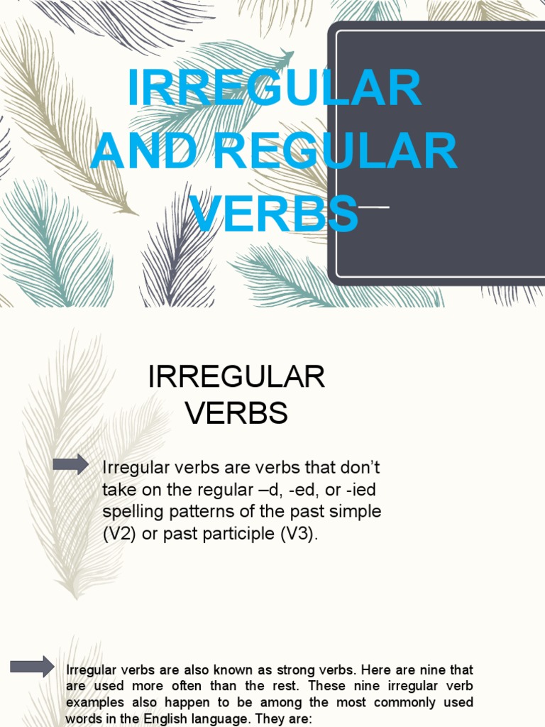 IRREGULAR-AND-REGULAR-VERBS (1) | PDF | Verb | Linguistic Morphology