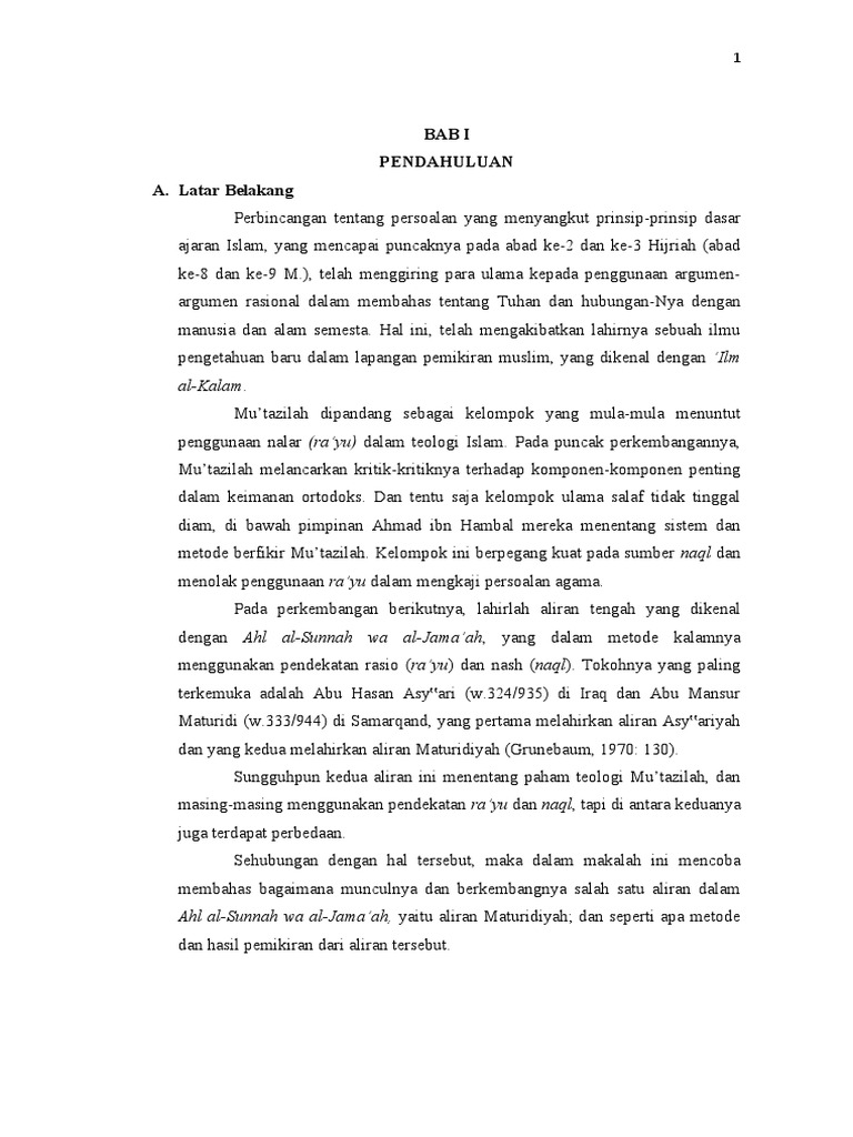 Aliran Maturidiyah dalam Teologi Islam | PDF