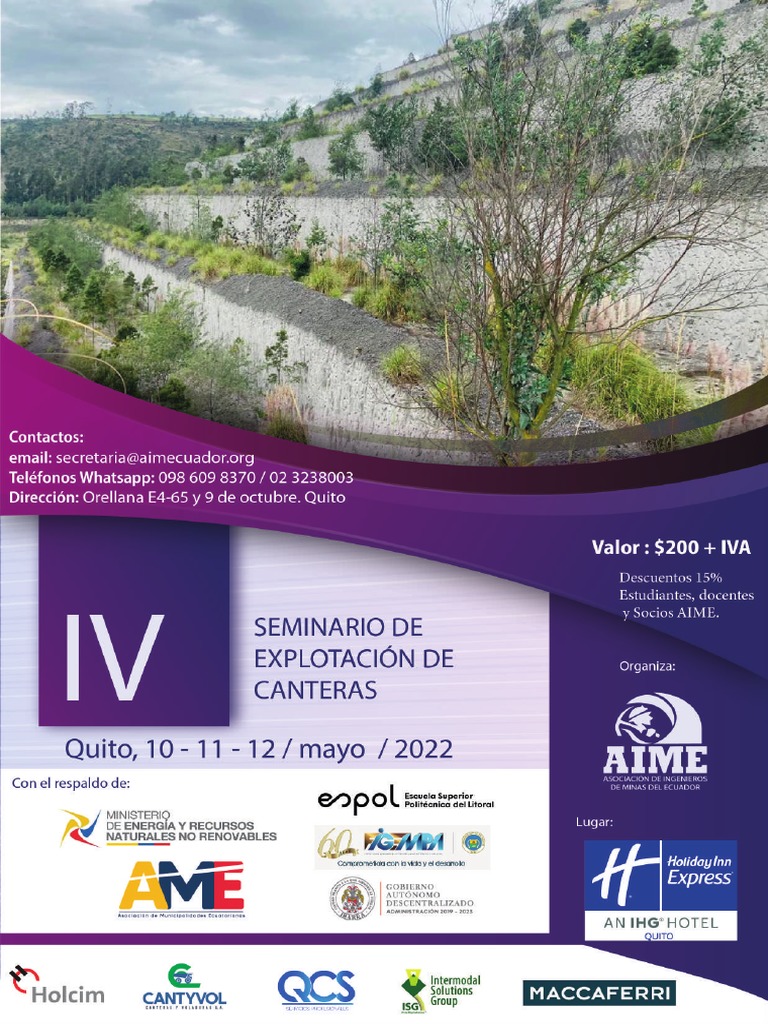 Programa IV Seminario de Explotación Canteras | PDF