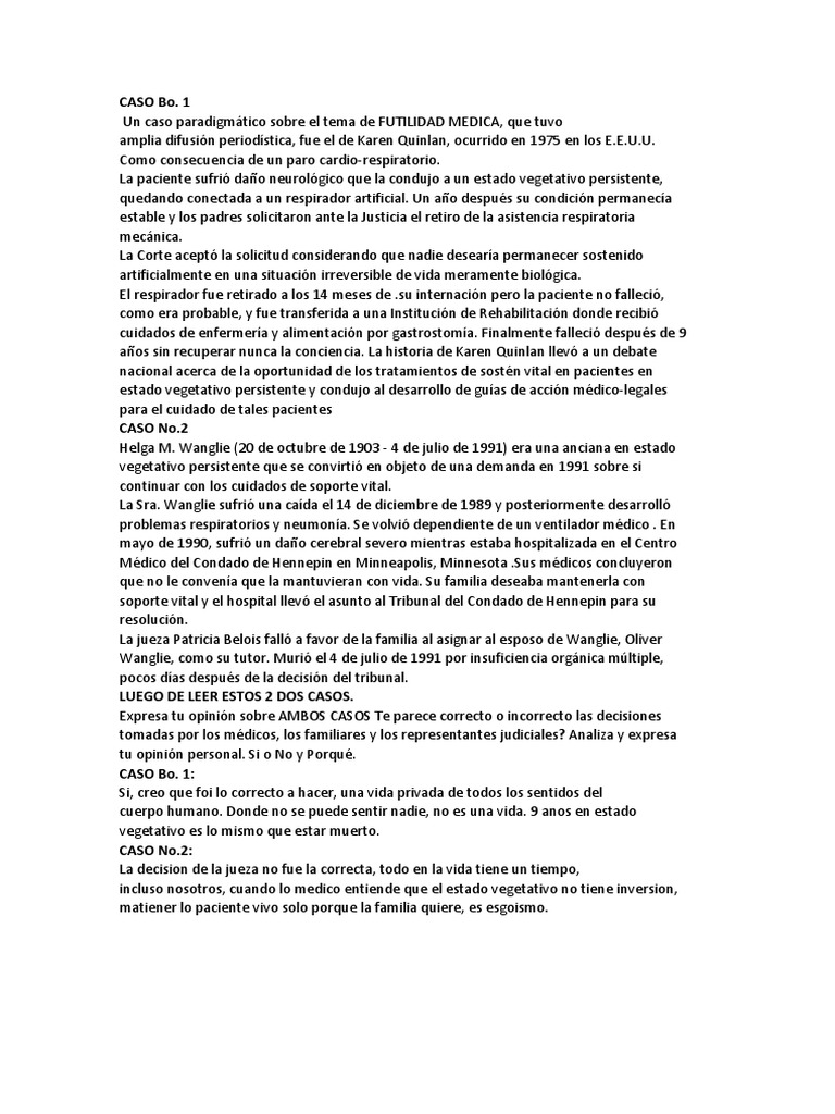 Etica Caso | PDF | Medicina CLINICA | Medicina