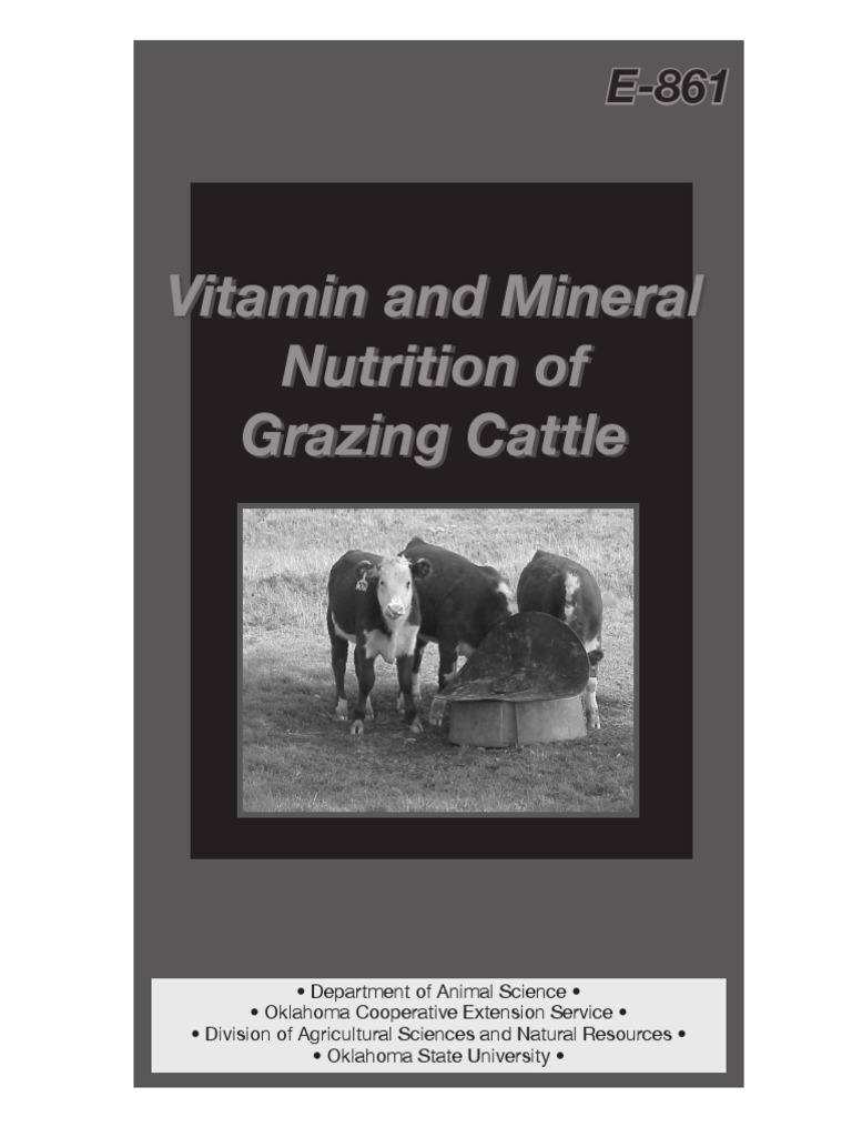Vitamin and Mineral Nutrition of Grazing Cattle e 861 | PDF | Iron ...