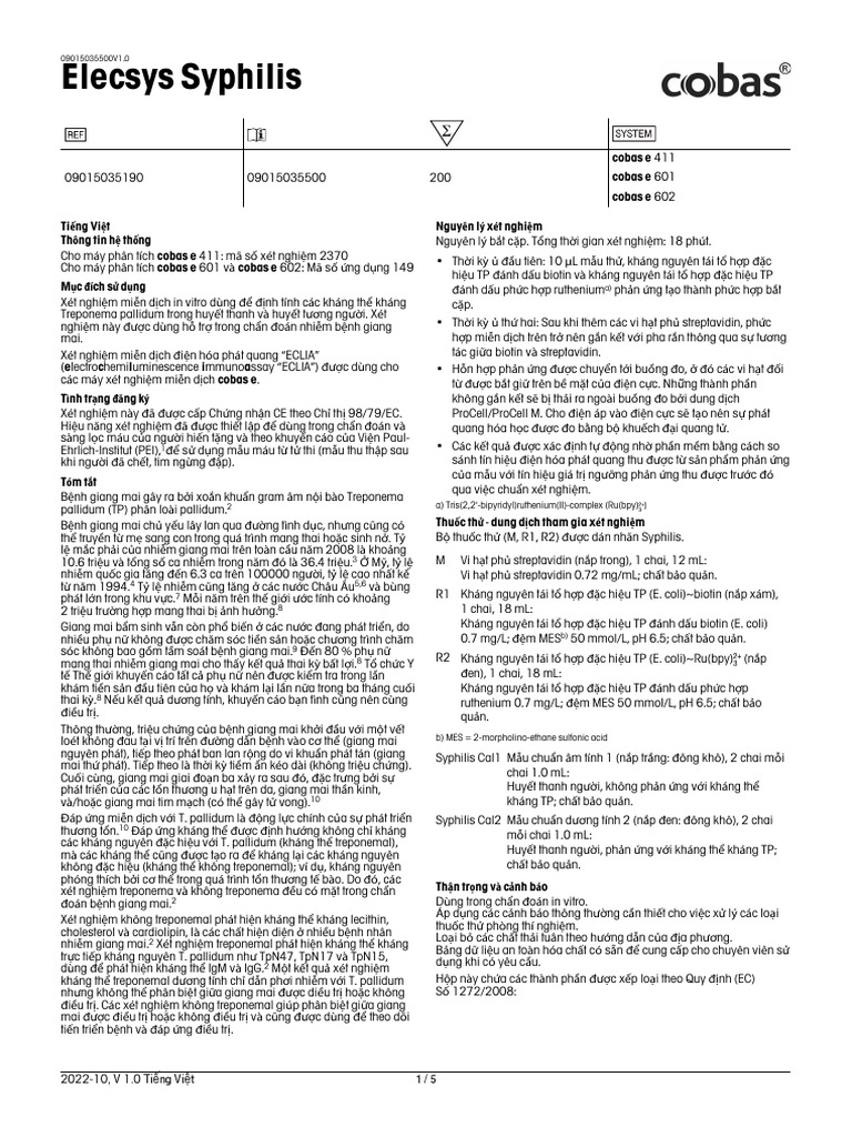 Insert - Elecsys Syphilis.09015035500.V1.vi | PDF