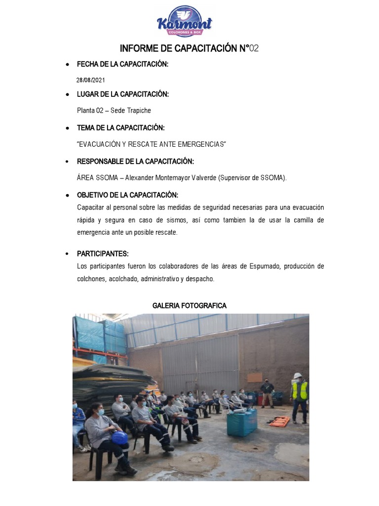 Informe de Capacitación - 02 | PDF