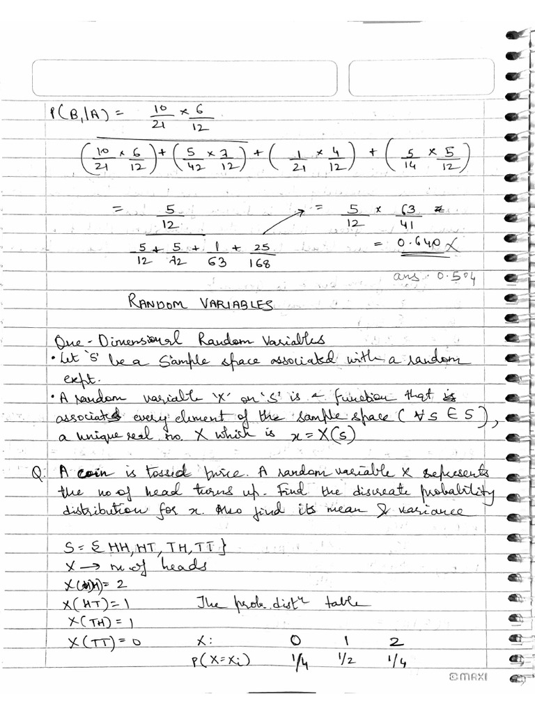 Maths BTech CSE AI ML Notes | PDF