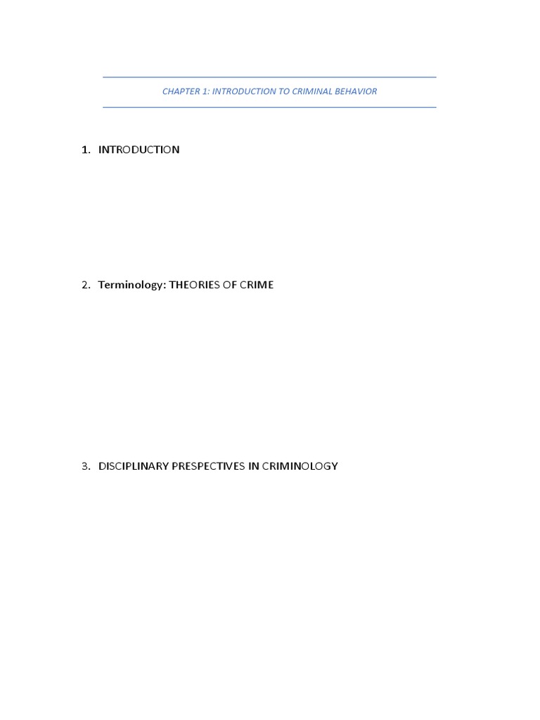 Chapter 1 Final | PDF | Criminology | Crime & Violence