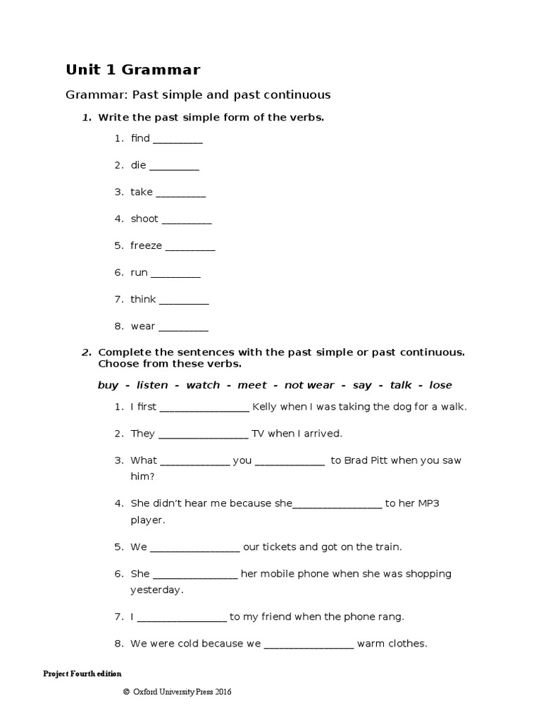 Past Simple & Continuous Grammar Guide | PDF | Language Arts ...