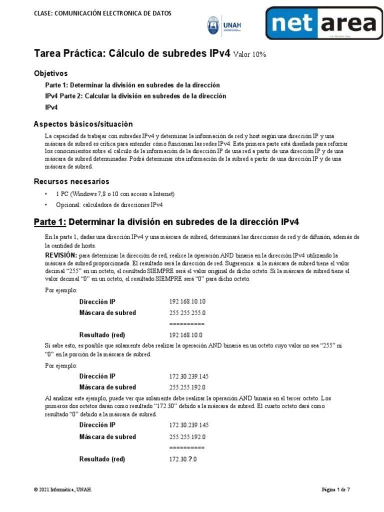 Calculo IPv4 Sub Redes (Recuperado Automáticamente) | PDF | Dirección IP | Arquitectura de internet
