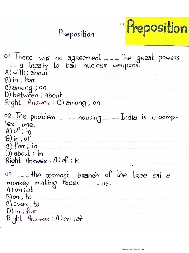 Preposition | PDF