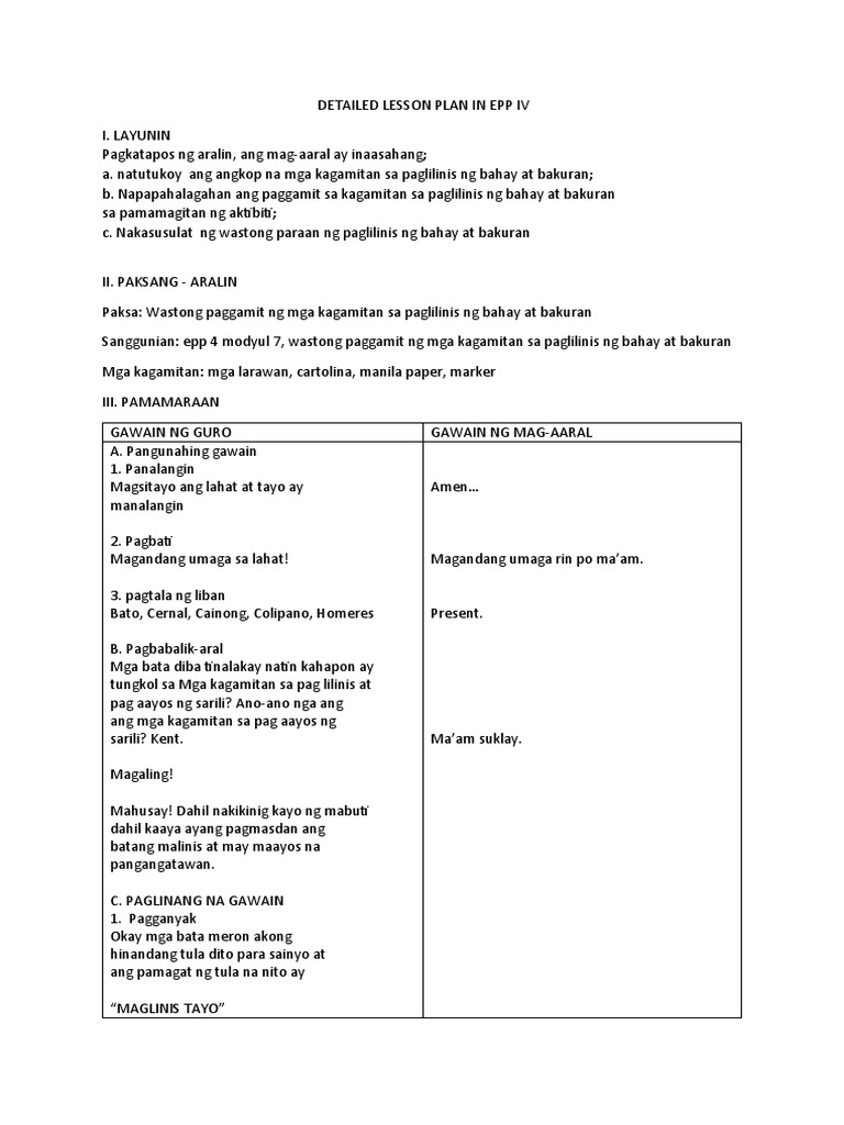 Detailed Lesson Plan in Epp Iv | PDF