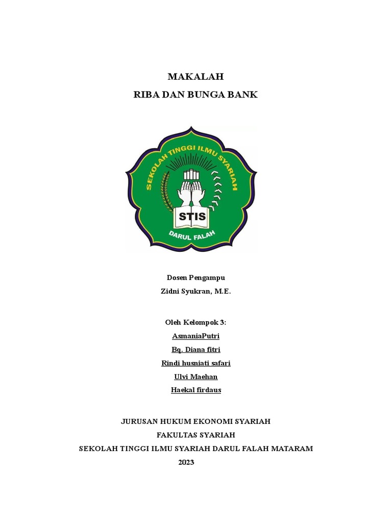 Riba dan Bunga Bank dalam Islam | PDF | Pengelolaan Keuangan & Uang | Hukum