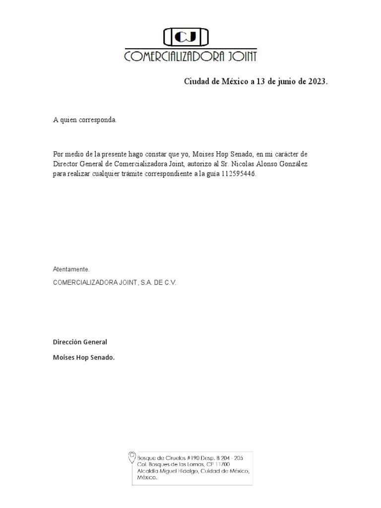 Carta Poder FedEx | PDF | Derecho