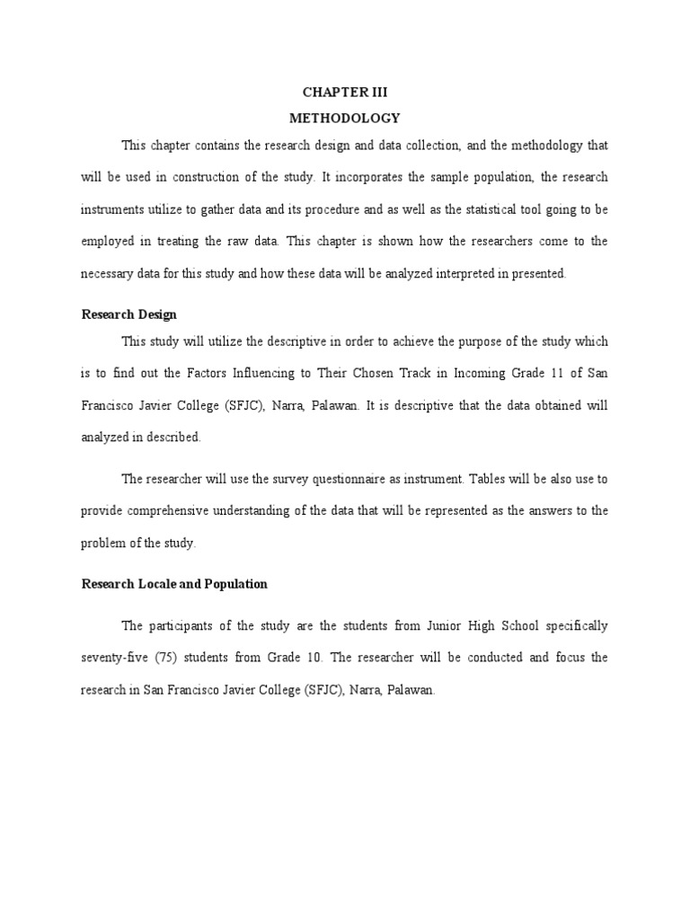 CHAPTER III Methodology | Download Free PDF | Survey Methodology | Methodology