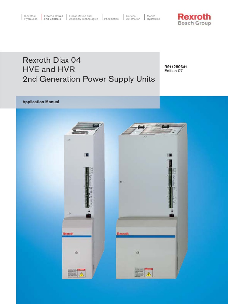 Rexroth Diax 04 Hve and HVR 2nd Generation Power Supply Units | PDF | Power Supply | Rectifier