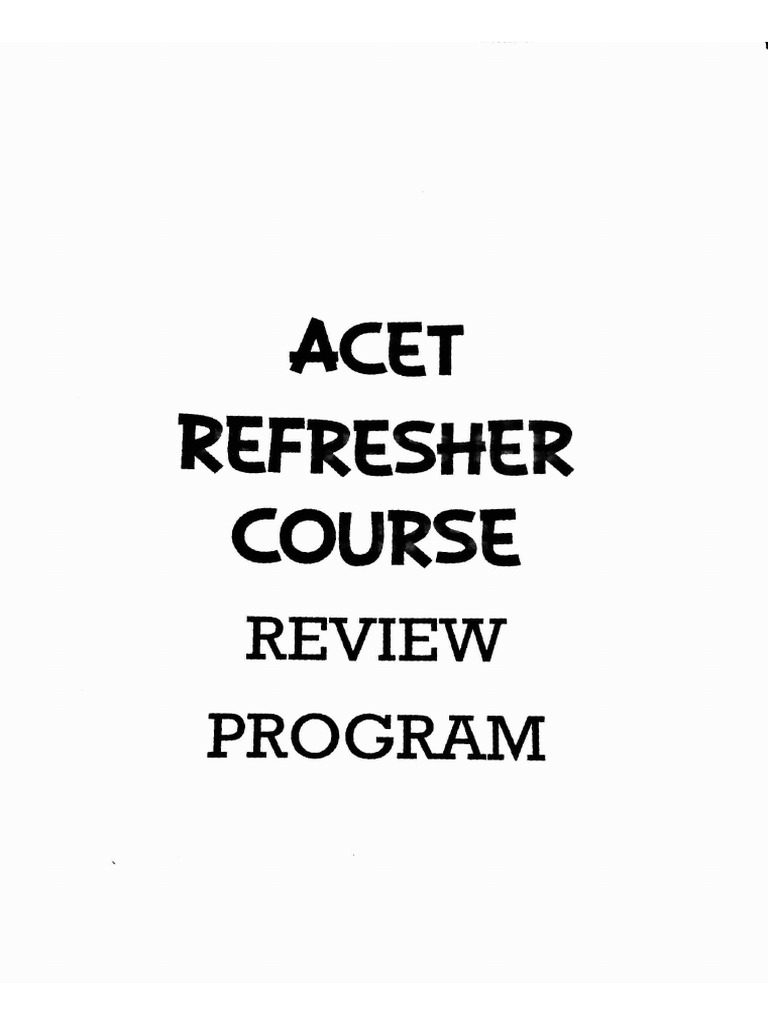 ACET Refresher | PDF