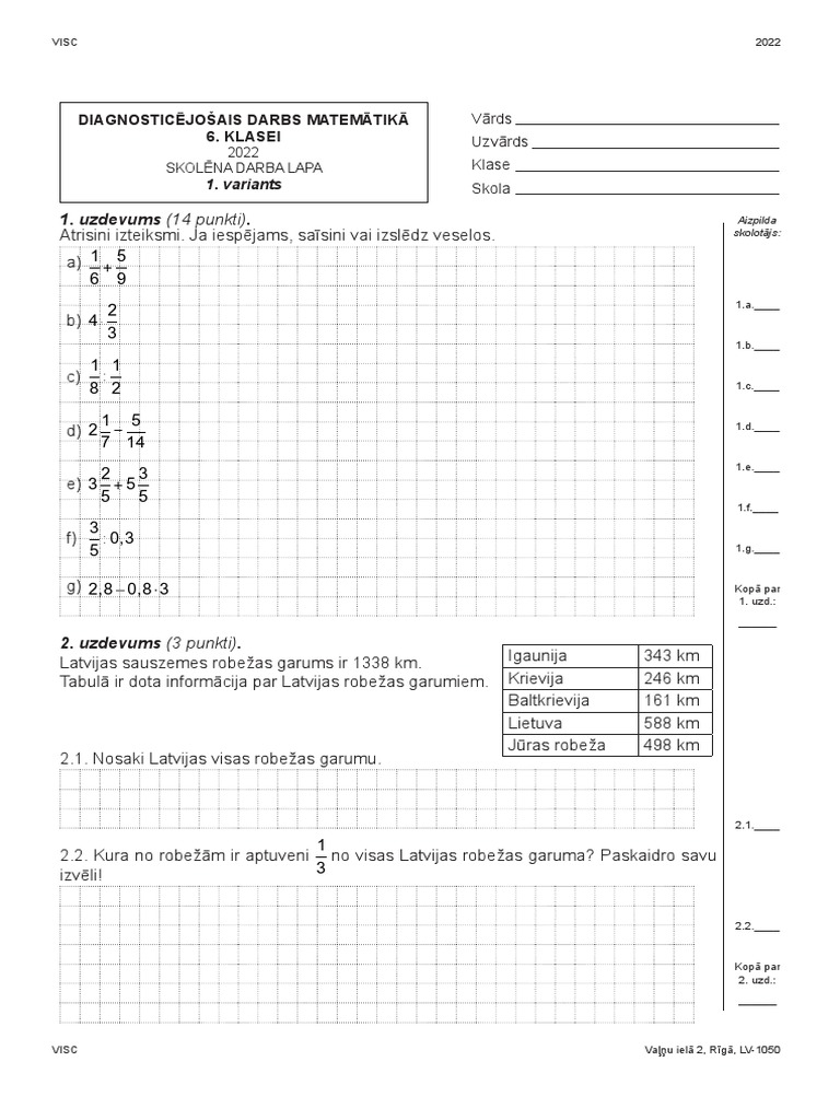 6kl DD Matematika LV 2022 | PDF