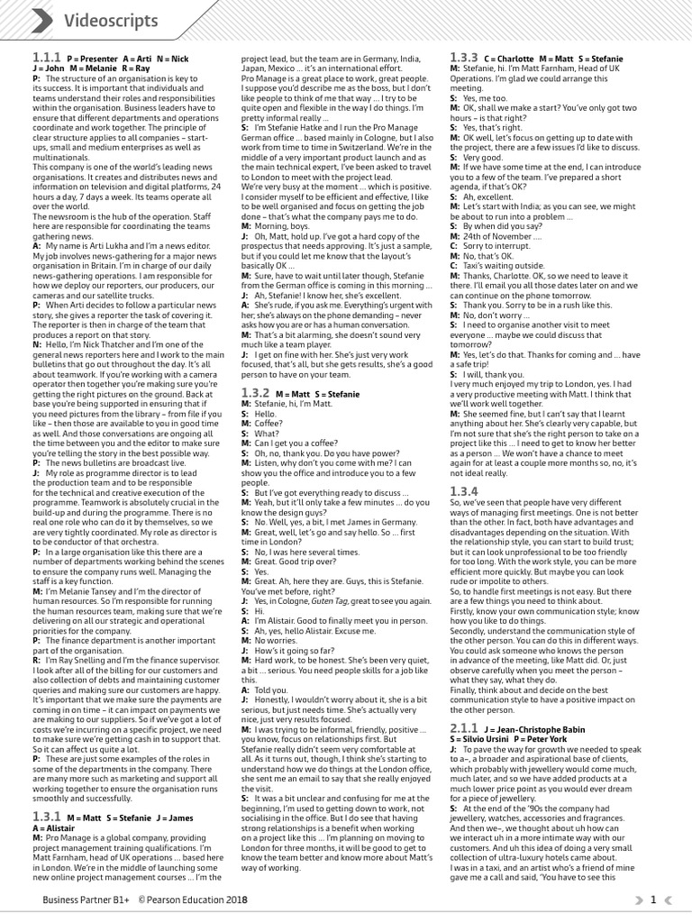 Bus Part B1P Videoscripts | PDF | Résumé