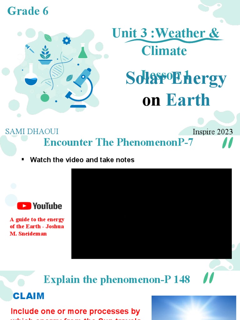 Unit 3-Lesson 1-Solar Energy On Earth - Grade 6 | PDF | Sun | Earth