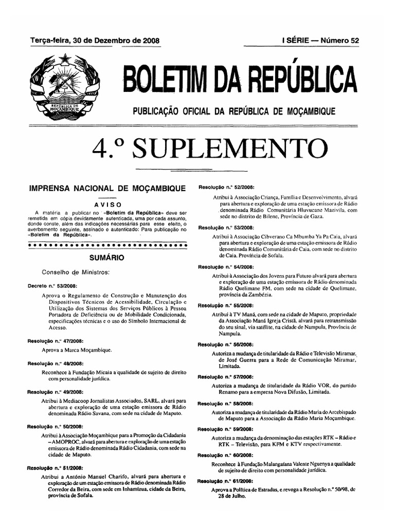 Decreto 53-2008 Accessibilidade Portadores de Deficiencia e Mobilidade ...