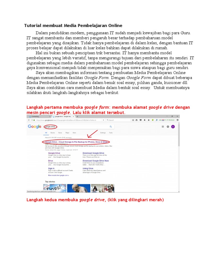 Tutorial Membuat Media Pembelajaran Online | PDF