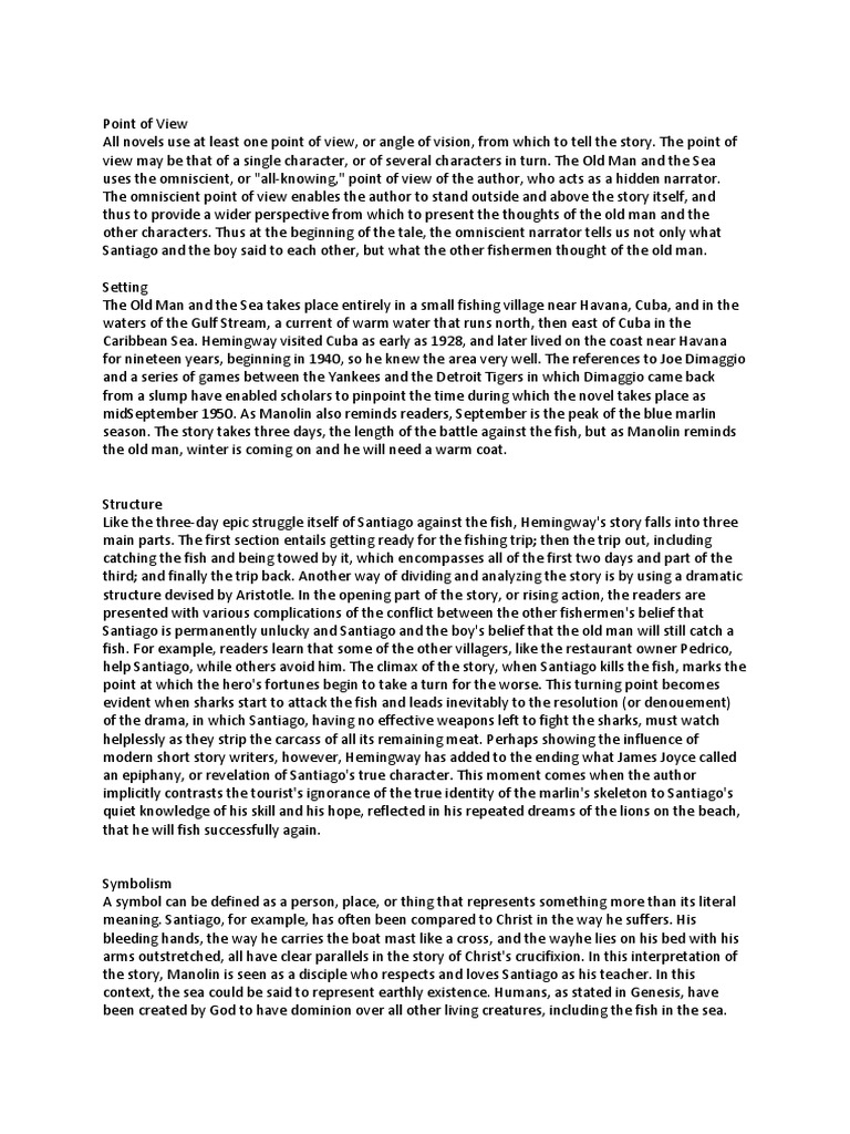 Setting Symbolism and Historical Context of Old Man and The Sea ...
