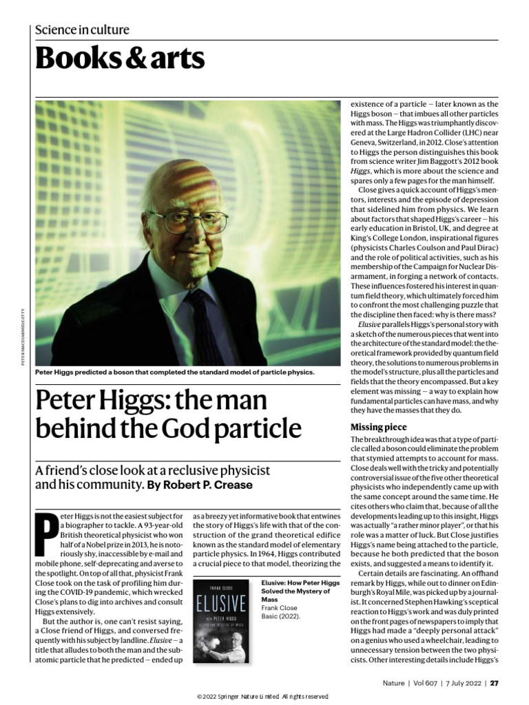 Books & Arts: Peter Higgs: The Man Behind The God Particle | PDF ...