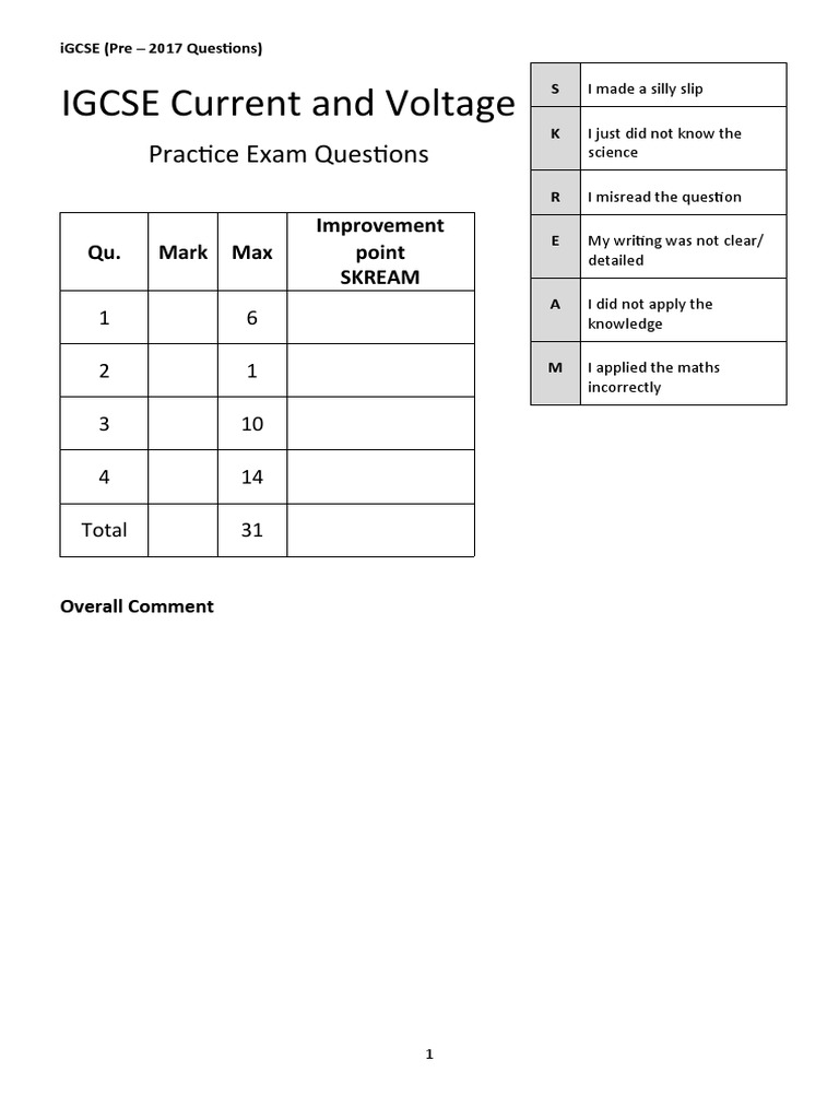 2C Current and Voltage Exam Questions | PDF | Battery Charger | Resistor