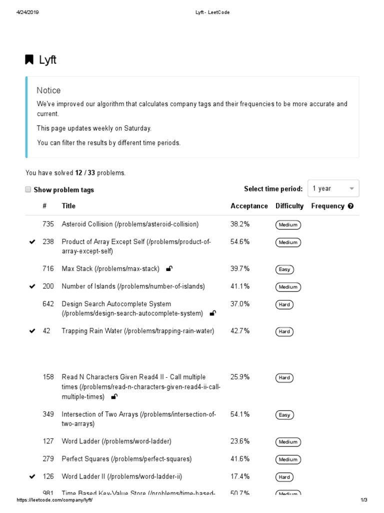 Lyft - LeetCode | PDF | Algorithms And Data Structures | Computer Programming