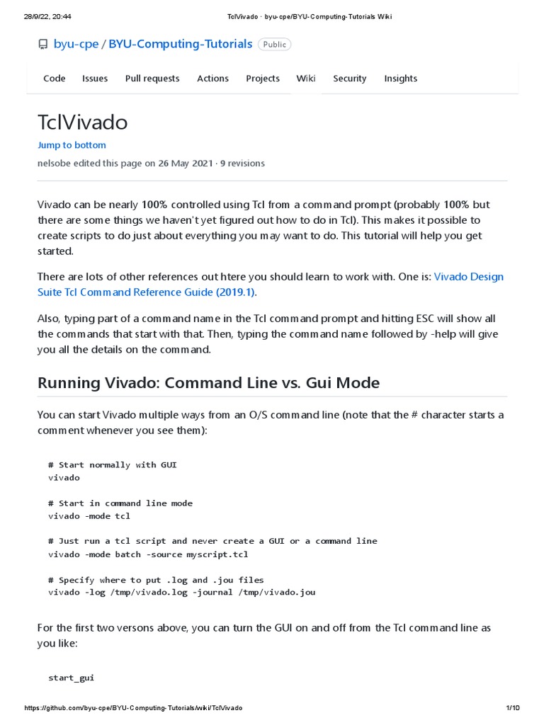 TclVivado Byu-Cpe - BYU-Computing-Tutorials Wiki | PDF | Command Line Interface | Filename