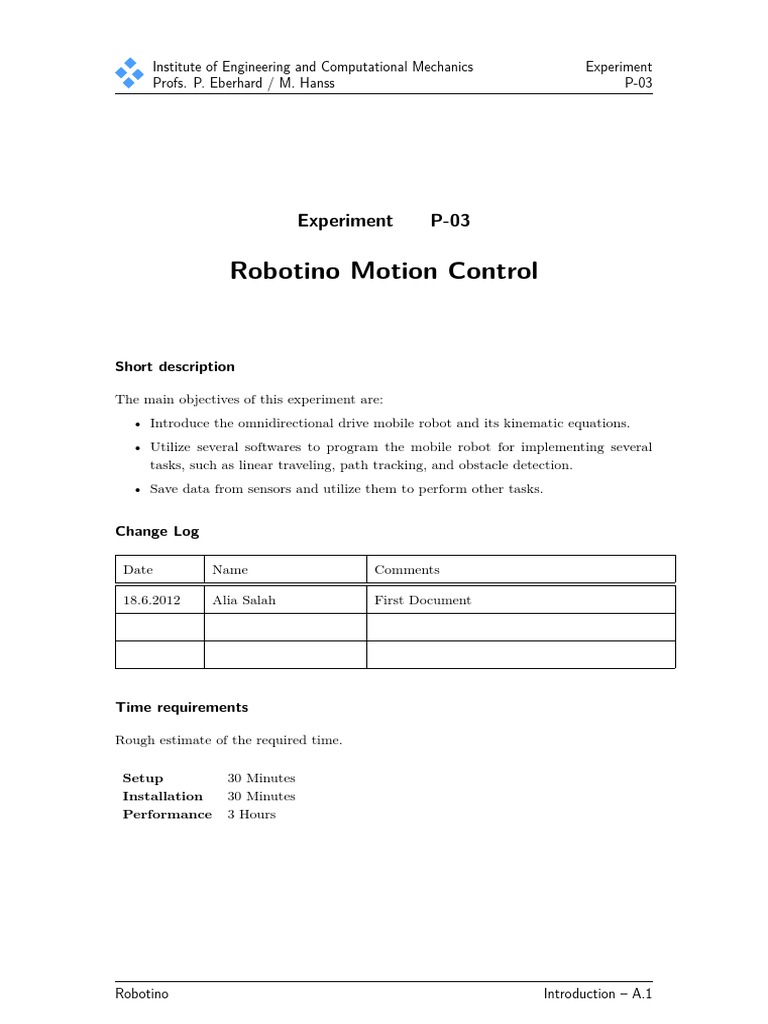Robotino Motion Control Experiment | PDF | Computing | Computer Engineering