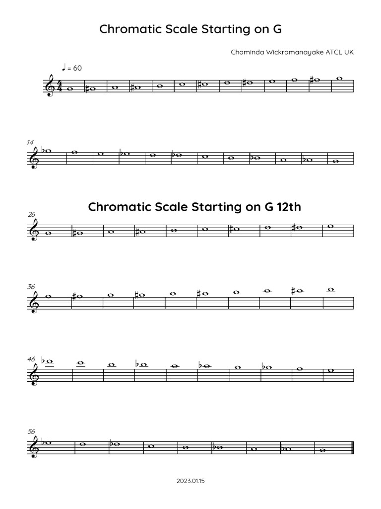 Chromatic Scale Starting On G | PDF
