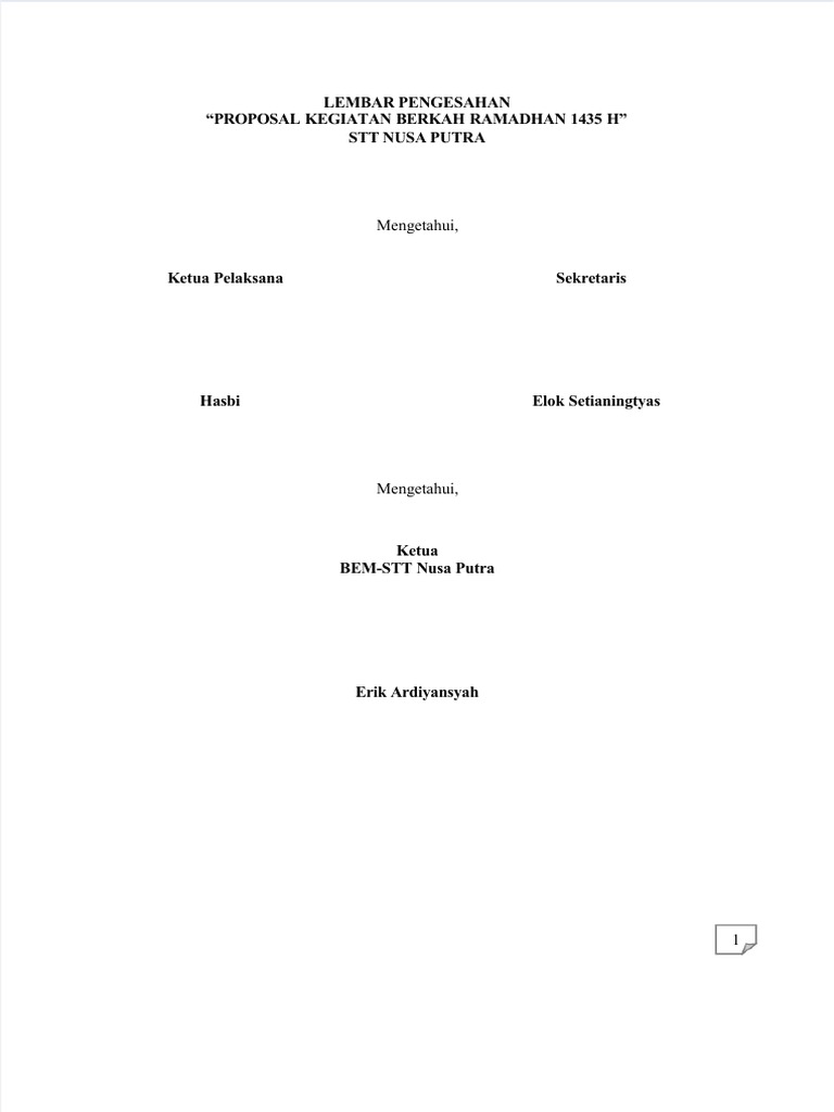 Dokumen Proposal Kegiatan Ramadhan | PDF
